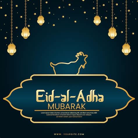 Eid Al Adha Souhaitant Un Fichier Vectoriel De Conception De Poste