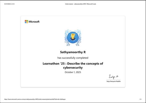 Microsoftlearn Cybersecurity Continuouslearning Learnathon25