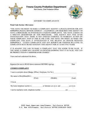 Fresno County Probation Fill Online Printable Fillable Blank