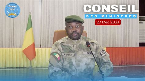 Communiqué Du Conseil Des Ministres Du Mercredi 20 Décembre 2023 Cm N
