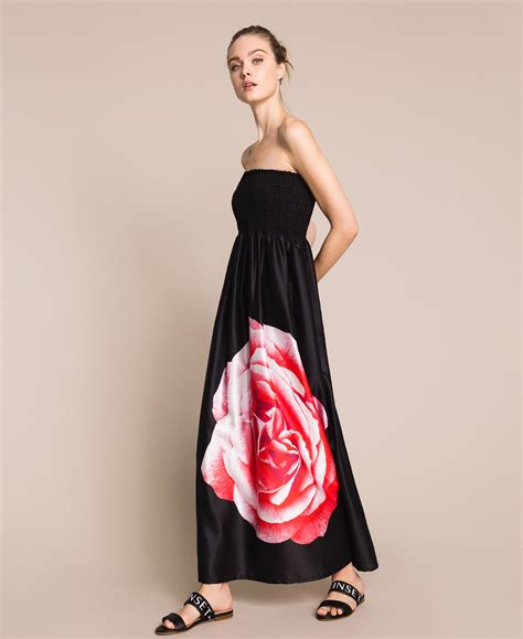Robe longue avec imprimé Femme Noir TWINSET Milano