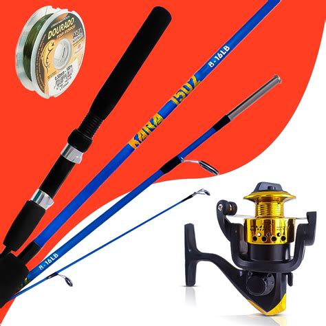 Kit Pesca Vara E Molinete 1 Vara Kara Black Albatroz Fishing 1 Molinete
