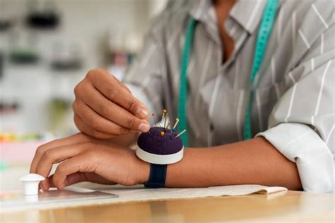 Premium Photo Portrait Of Person Repairing Clothes And Fixing Materials