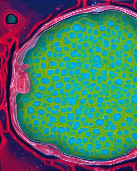 Human Skin Cell Under A Microscope In Oil · Creative Fabrica