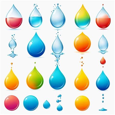 A Collection Of Different Water Drops Premium Ai Generated Vector
