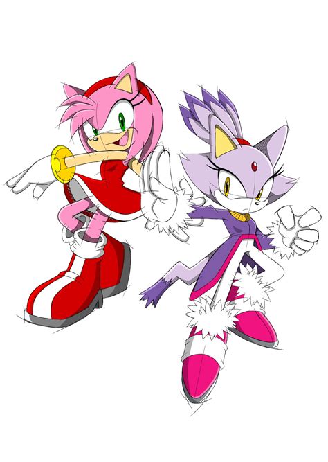 17191 Safe Artistmiguelb32x Amy Rose Blaze The Cat Cat