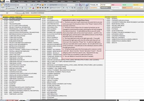 Free Building Construction Estimate Spreadsheet Excel Download In