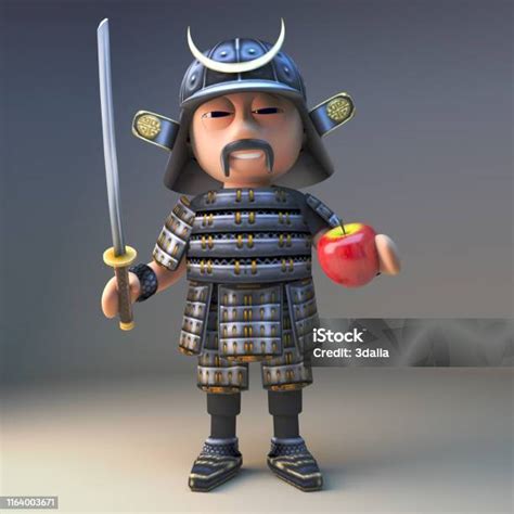 3d 강력한 일본 전사 갑옷에 대 한 껍질을 벗기 고 카타나 검 3d 그림 3차원 형태에 대한 스톡 사진 및 기타 이미지 3