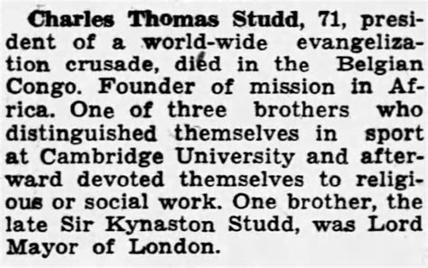 Rev Charles Thomas “ct” Studd 1860 1931 Mémorial Find A Grave