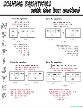 Doodling Notes Solving Equations Multistep Equations TWO METHODS Included