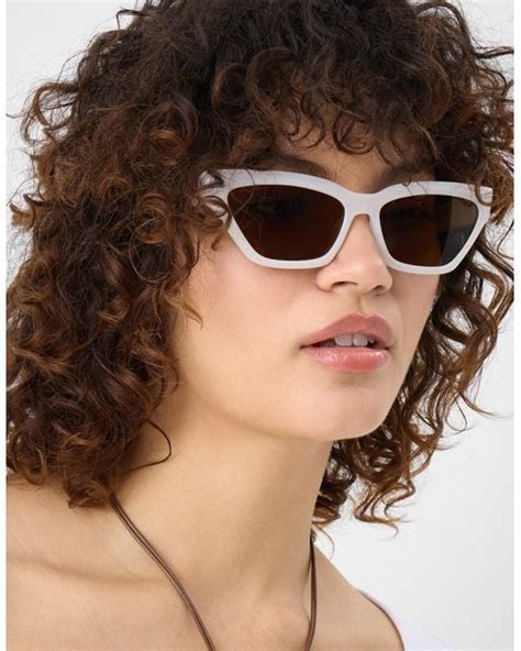 Accessorize Rectangle Cat Eye Sunglasses In White Lyst Uk