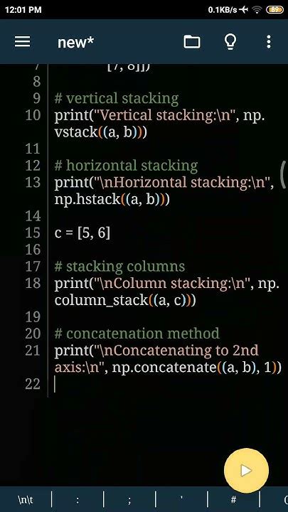 Types Of List Stacking In Numpy Youtube