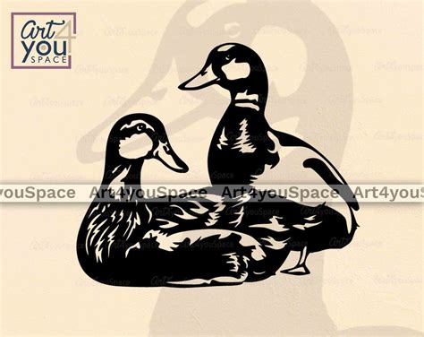 Buy Mallard Duck Couple Svg Dxf Png Art4youspace