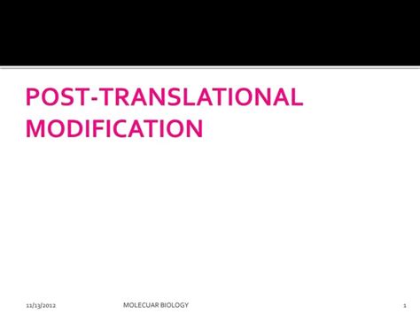 Post Translational Modification Pptx