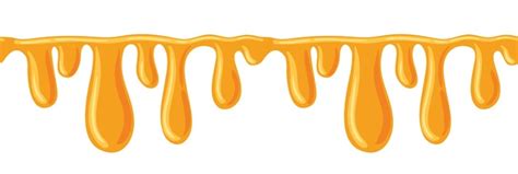 A Seamless Vector Border Featuring Dripping Honey Drops Showcasing The