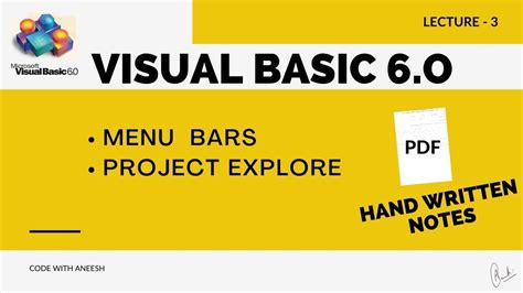 Visual Basic 60 Full Tutorial In Hindi Menu Bars Project Explore In