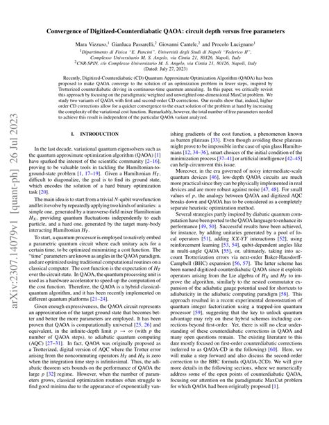 Pdf Convergence Of Digitized Counterdiabatic Qaoa Circuit Depth