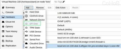 Proxmox Warnung No Efidisk Configured • Cohob
