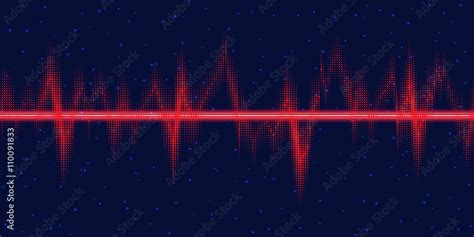 Sound Waves Oscillating Glow Neon Light Abstract Technology Background Vector Illustration
