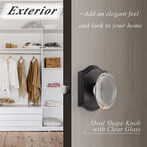 Buy Probrico Oval Clear Crystal Door Knobs Heavy Duty Glass Hall