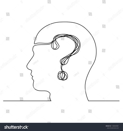 Head Man Question Mark Drawn By Stock Vector Royalty Free 1180069981 Shutterstock