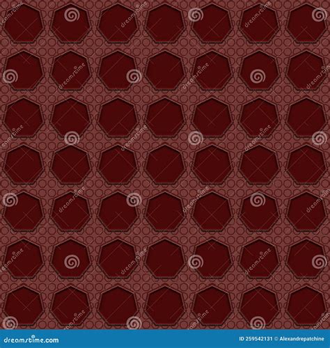 Dark Red Nano Suit Textile Seamless Texture With Heptagon Polygon