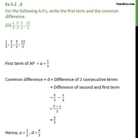 Ex For The A P S Write First Term And Common Ex