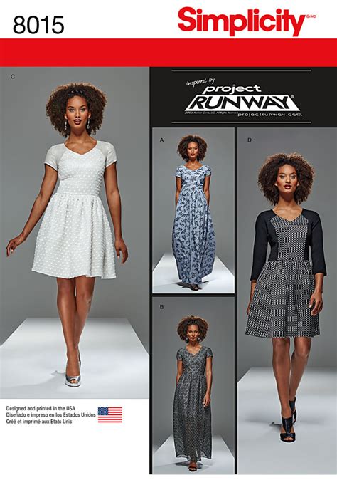 Simplicity 8015 Misses And Miss Petite Project Runway Dresses
