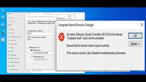 how to solve unable join domain windows 10 an active directory domain controller could not