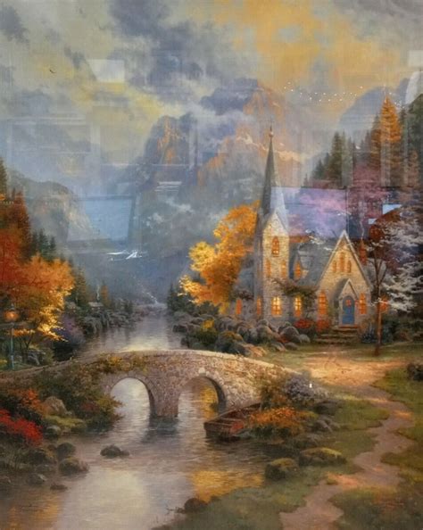 Thomas Kinkade The Mountain Chapel 1998 Artsy