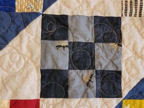 Scrappy Nine Patch Quilted Throw Blanket Etsy