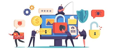 Conceito De Ataque De Hacker De Phishing De Senha Hackers Roubando Dados Pessoais No Conceito De