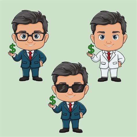 Premium Vector Chibi Businessman With Diffrent Styles