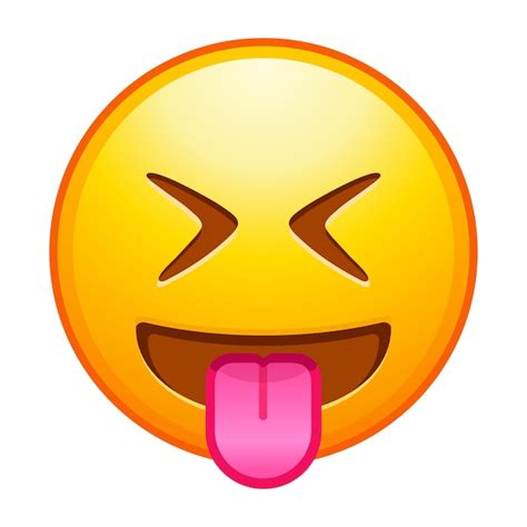 Cara De Emoji Con Sonrisa Burlona Cara De Payaso Malvado Con Labios