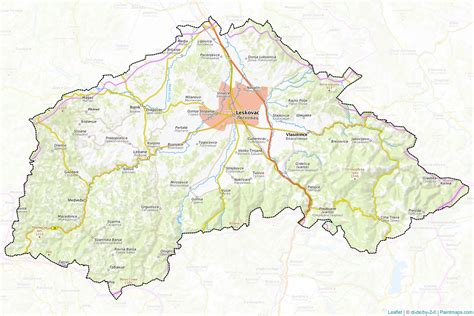 make printable jablanica maps with border masking cropping using