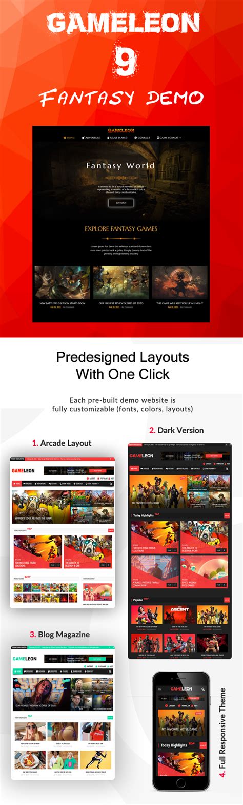 Gameleon Theme Wordpress Gaming And Magazine Theme Theme