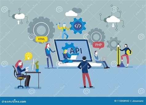 Api Interface Concept Stock Illustration Illustration Of Device 113058942