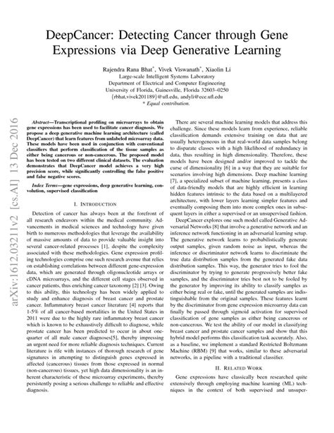 Deepcancer Detecting Cancer Through Gene Expressions Via Deep