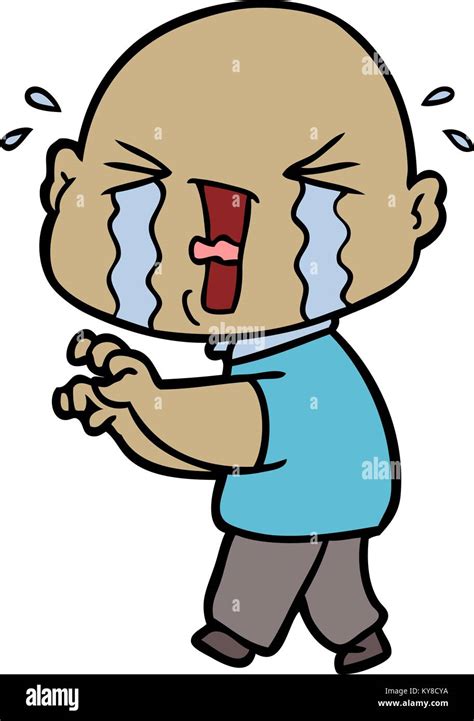 Cartoon Crying Bald Man Stock Vector Image And Art Alamy