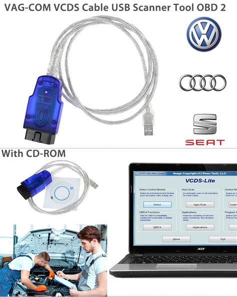 VAG VCDS USB Cable Car Diagnostic Scanner OBD2 Tool FTDI 409 1 For