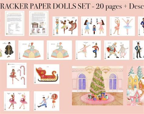 Nutcracker Ballet Set Of Paper Dolls Printables Set Of 21 Pages Etsy