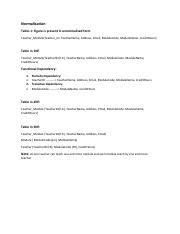 Normalization In Teacher And Babe Modules Achieving NF For Course Hero