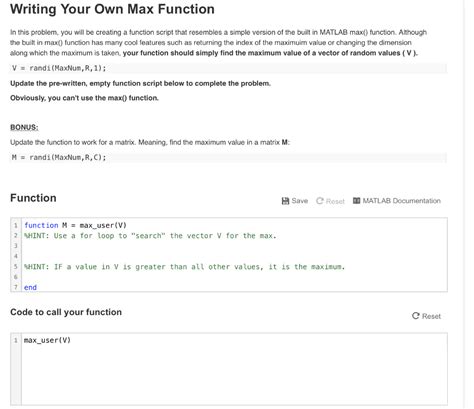 Solved Writing Your Own Max Function In This Problem You Chegg Com