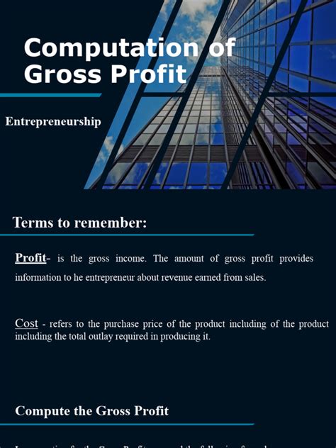 Computation Of Gross Profit Download Free Pdf Gross Income Revenue