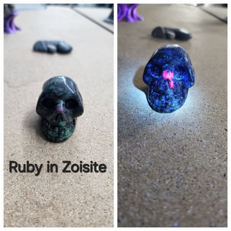 Skull In Ruby In Zoisite Living Aquarium