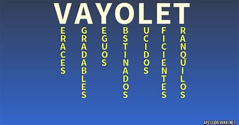 Significado Del Apellido Vayolet Significados De Los Apellidos