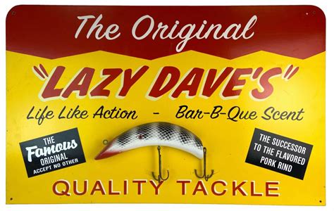 Lot 1960s Lazy Dave S Quality Tackle 3d Sign