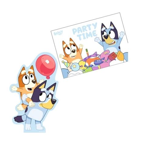 Блуи Bluey покана за рожден ден с плик 1 брой