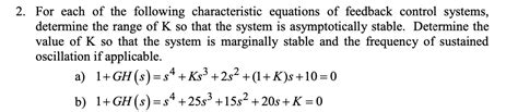 Solved 2 For Each Of The Following Characteristic Equations