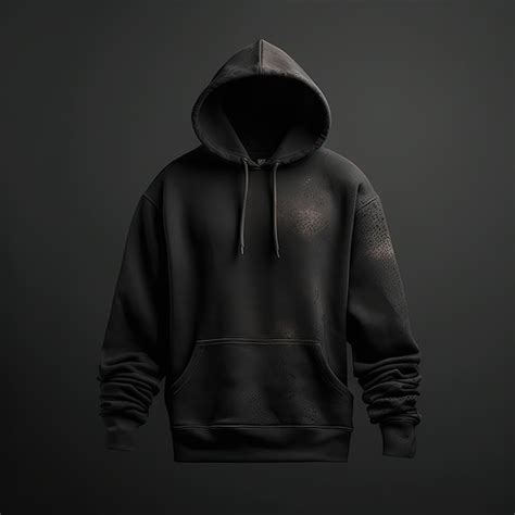 Premium Ai Image A Black Hoodie Mockup Template Generative Ai